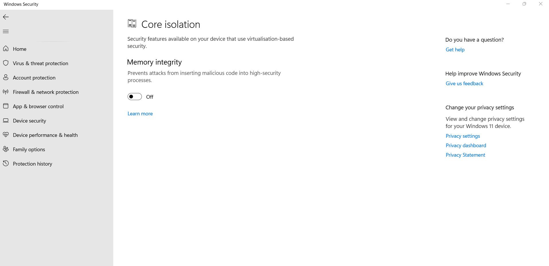 Enable Core Isolation In Windows 10/11 Now